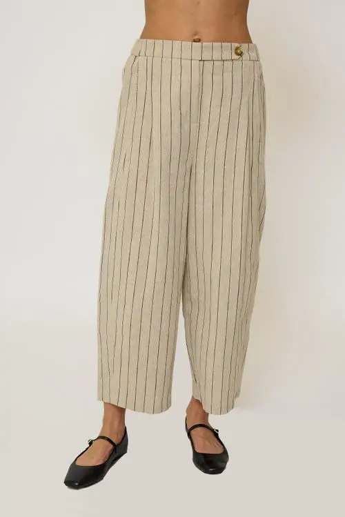 Central Park West Pleated Straight Leg Pants