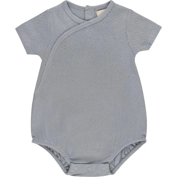 ELY'S & CO. Organic Cotton Amore Pointelle Romper - Blue/silver