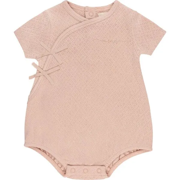 ELY'S & CO. Organic Cotton Amore Pointelle Romper - Pink/rose Gold