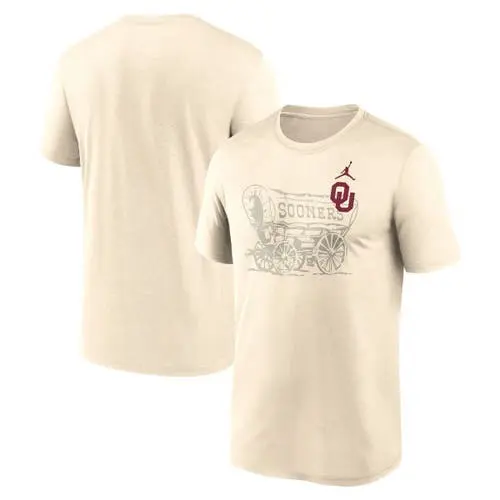 JORDAN BRAND Oklahoma Sooners Campus Shadow Legend Performance T-shirt - Natural