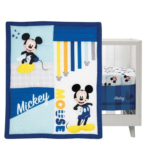 LAMBS & IVY Disney Baby Forever Mickey Mouse 3-piece Crib Bedding Set - Blue