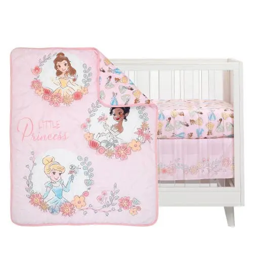 LAMBS & IVY Disney Princesses 3-piece Baby Crib Bedding Set By - Pink