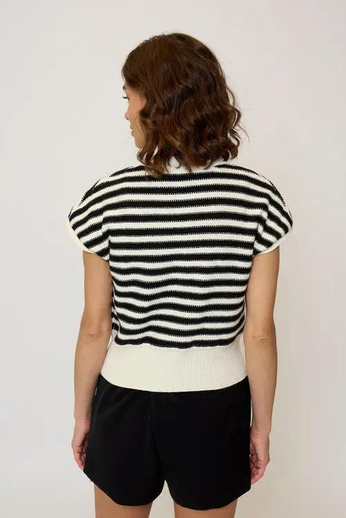 Central Park West Striped Stitch Dolman Top