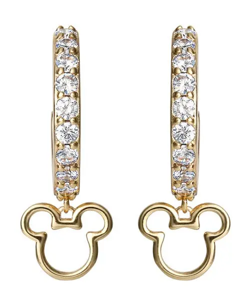 Disney Mickey Mouse Cubic Zirconia Hoop Earrings