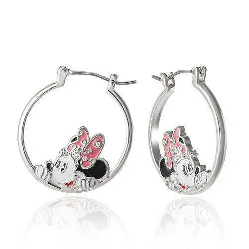 Disney Minnie Mouse Hoop Earrings - Silver