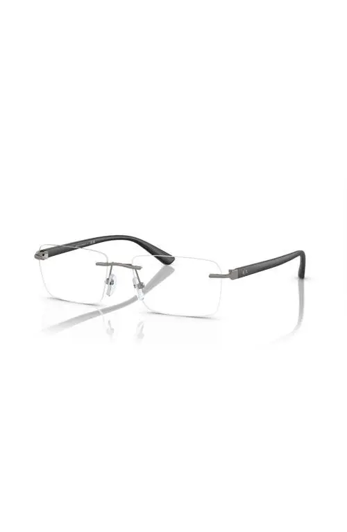Armani Exchange 56mm Rectangle Optical Glasses - Grey