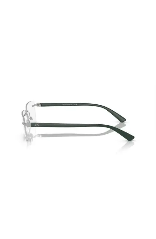Armani Exchange Rectangle Rimless Eyeglasses - Silver