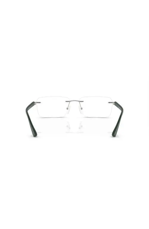 Armani Exchange Rectangle Rimless Eyeglasses - Silver