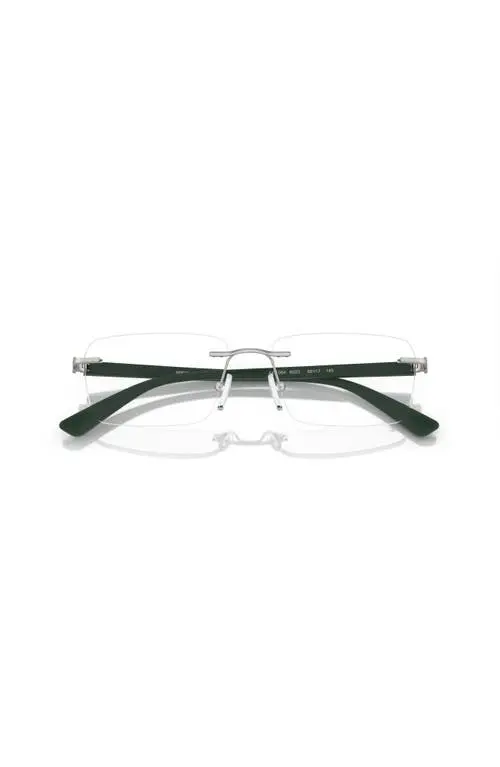 Armani Exchange Rectangle Rimless Eyeglasses - Silver