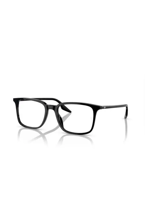 Ray-ban 53mm Rectangle Full Rim Eyeglasses - Black