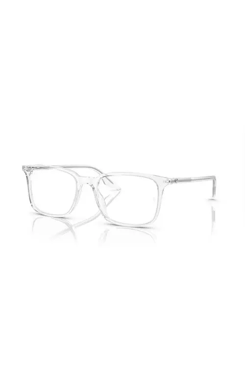 Ray-ban 53mm Rectangle Full Rim Eyeglasses - Transparent