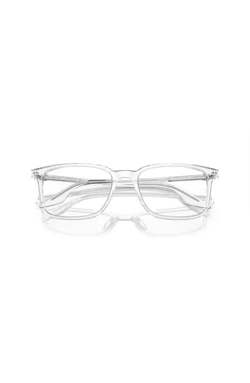 Ray-ban 53mm Rectangle Full Rim Eyeglasses - Transparent