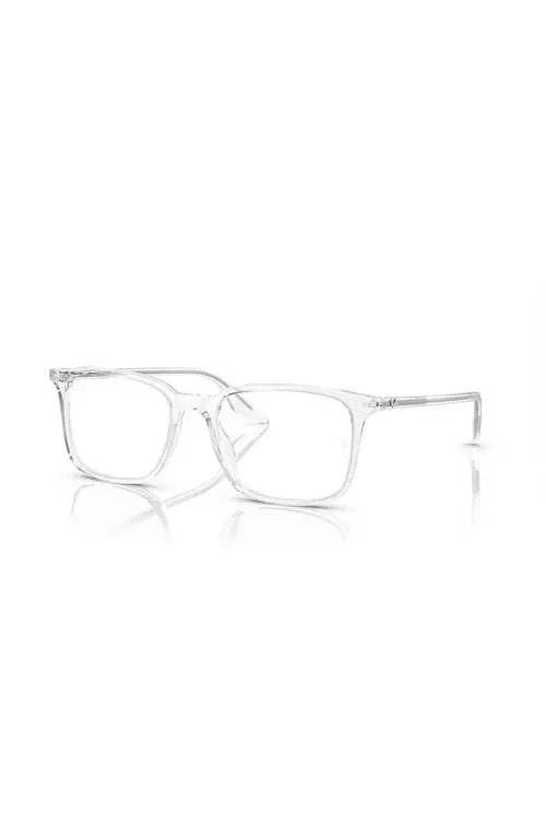 Ray-ban 53mm Rectangle Full Rim Eyeglasses - Transparent