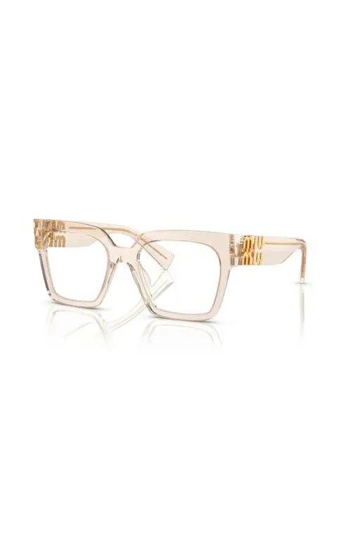 Miu Miu 52mm Square Optical Glasses - Brown