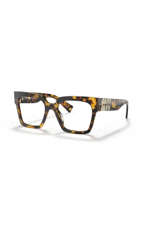Miu Miu 52mm Square Optical Glasses - Tortoise