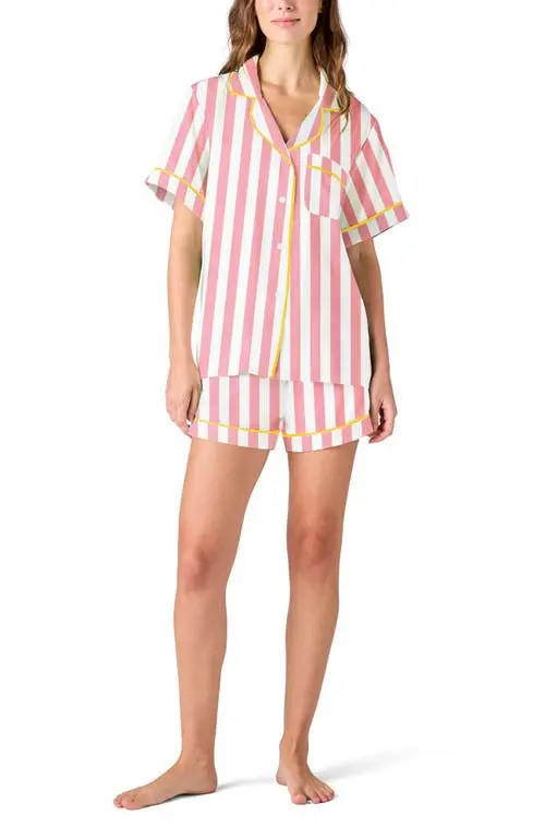 KATIE KIME Retro Stripe Shorts Set - Pink