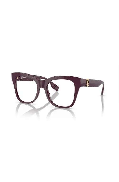 Burberry 52mm Square Optical Glasses - Red
