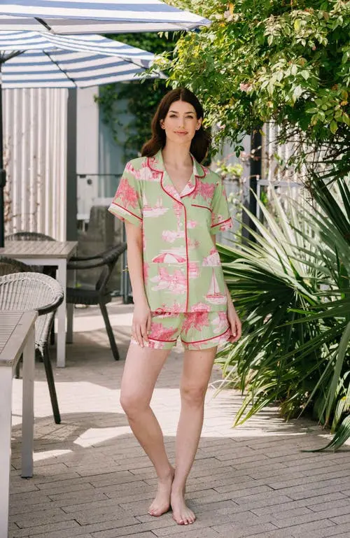 KATIE KIME Printed Shorts Set - Green