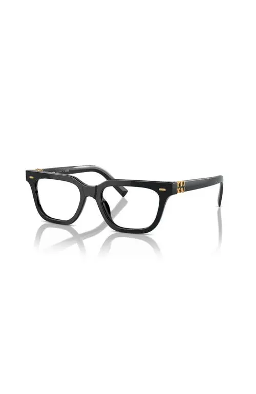 Miu Miu 53mm Rectangle Optical Glasses - Black