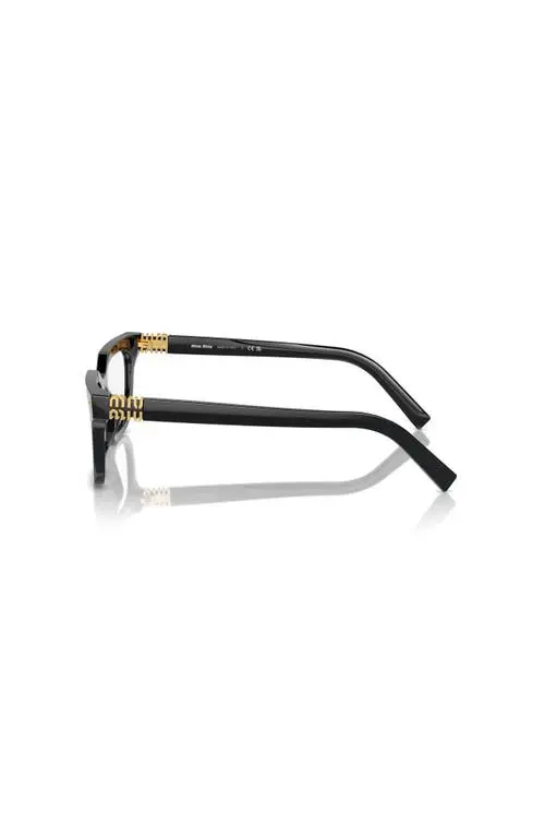 Miu Miu 53mm Rectangle Optical Glasses - Black