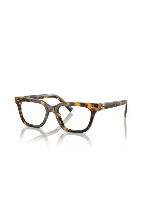 Miu Miu 53mm Rectangle Optical Glasses - Tortoise