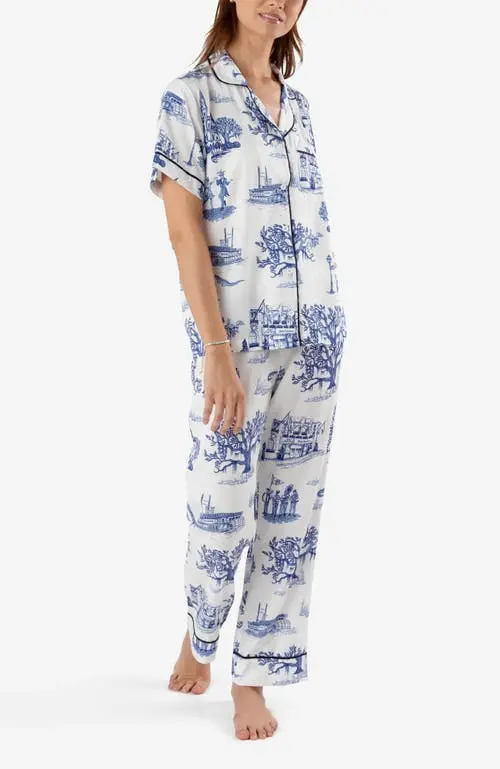 KATIE KIME New Orleans Toile Pants Set - Navy