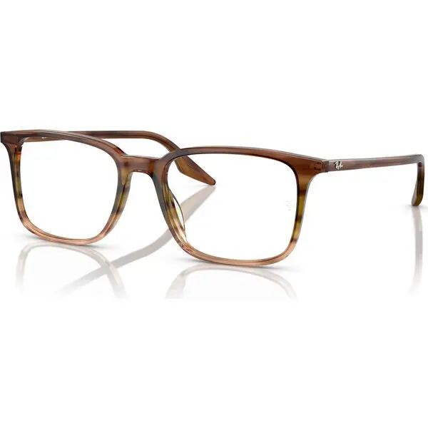 Ray-ban 55mm Rectangle Eyeglasses - Brown