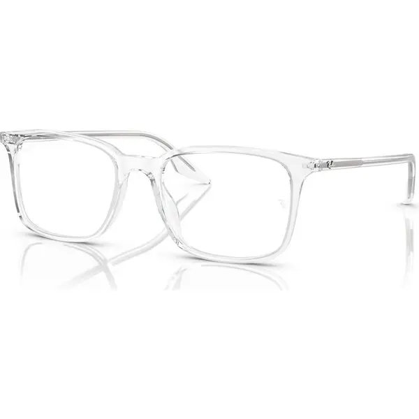 Ray-ban 55mm Rectangle Eyeglasses - Transparent