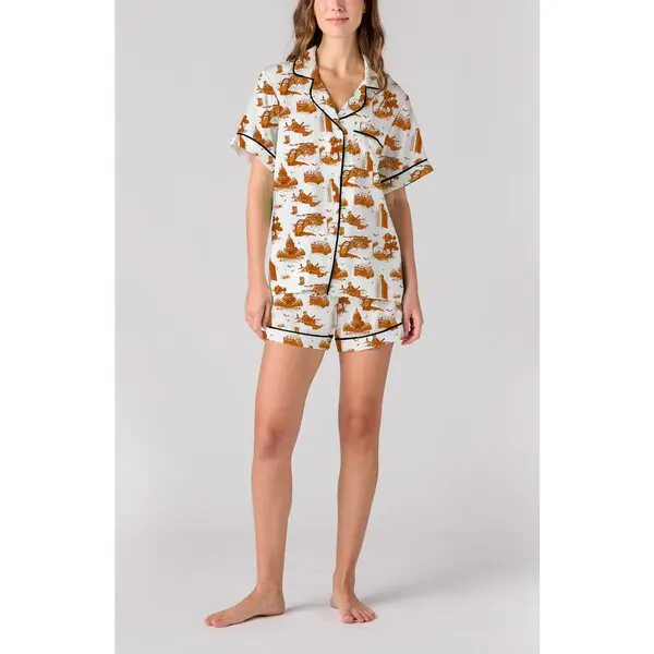 KATIE KIME Austin Toile Shorts Set - Orange