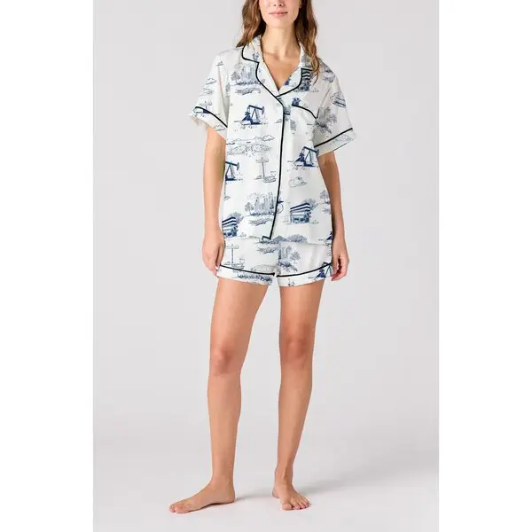KATIE KIME Printed Shorts Set - White