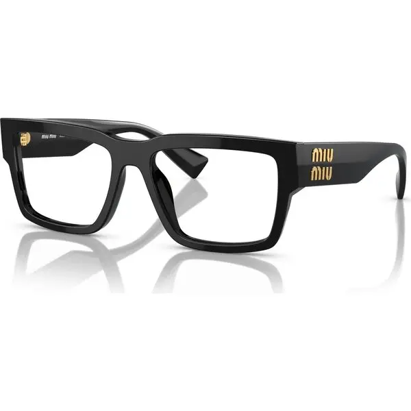 Miu Miu Rectangle Full Rim Optical Glasses - Black