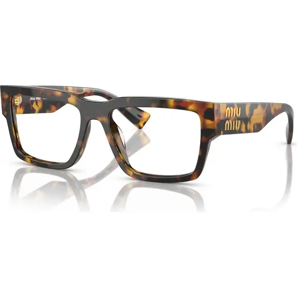 Miu Miu Rectangle Full Rim Optical Glasses - Tortoise