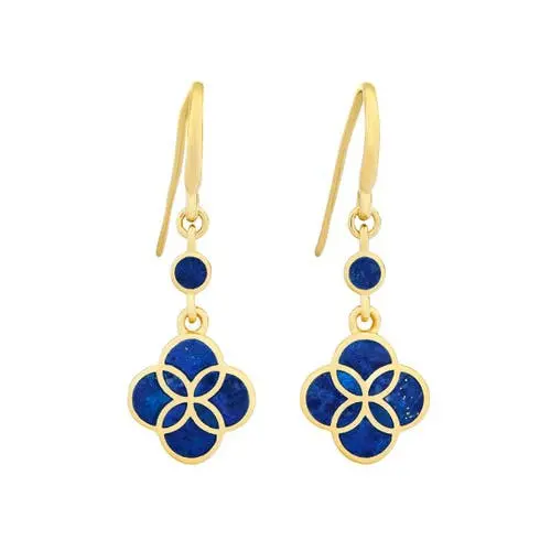 JAN LESLIE Petal Gemstone Drop Earrings - Blue