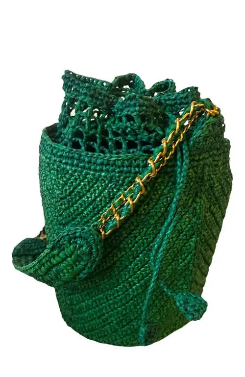 ZANATANY CONCEPTS Buckety Raffia Bag - Blue