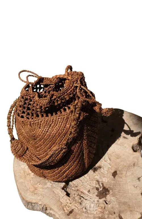 ZANATANY CONCEPTS Buckety Raffia Bag - Blue