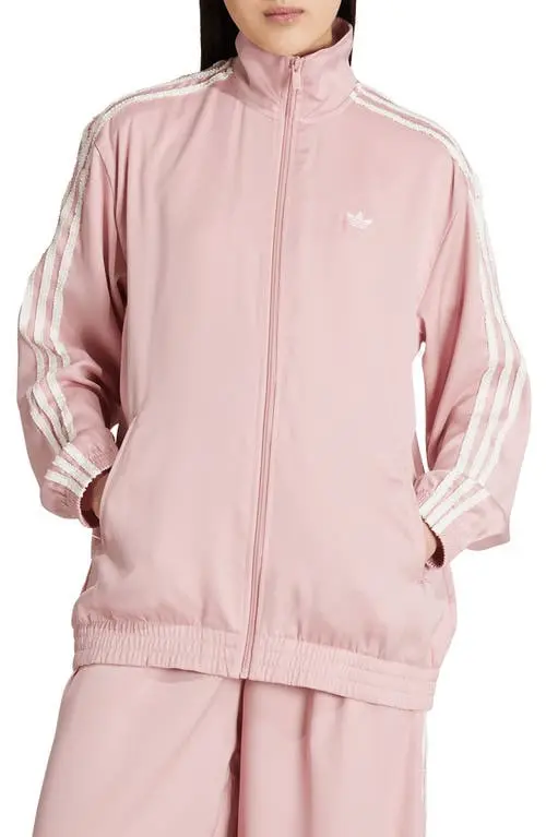 Adidas Ruffle 3-stripes Satin Track Jacket - Wonder Mauve