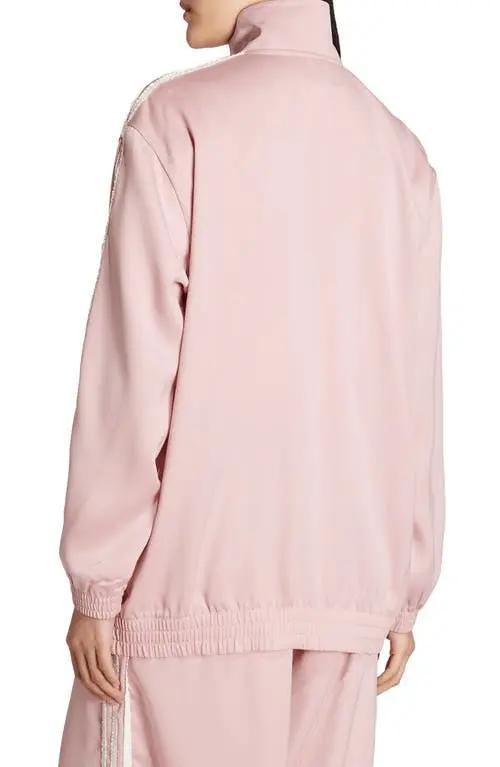 Adidas Ruffle 3-stripes Satin Track Jacket - Wonder Mauve