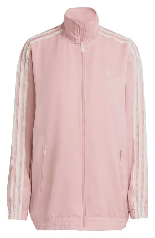 Adidas Ruffle 3-stripes Satin Track Jacket - Wonder Mauve