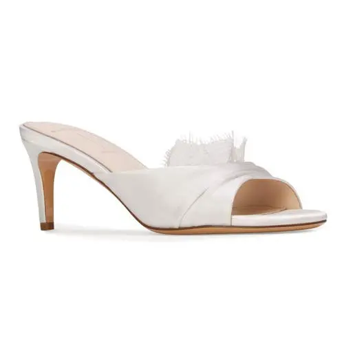 BLACK SUEDE STUDIO Lacey65 Sandal - White Satin