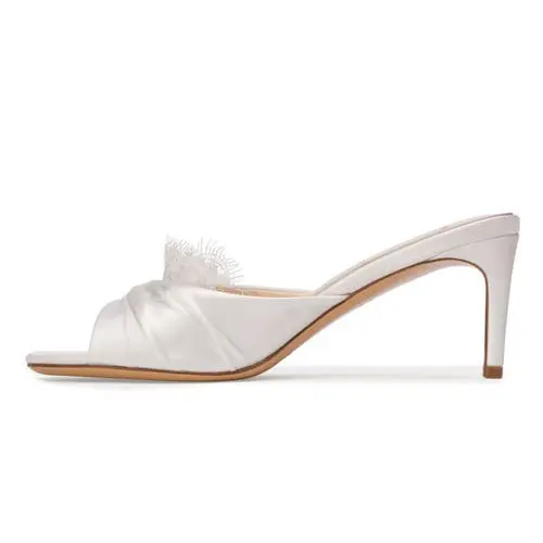 BLACK SUEDE STUDIO Lacey65 Sandal - White Satin