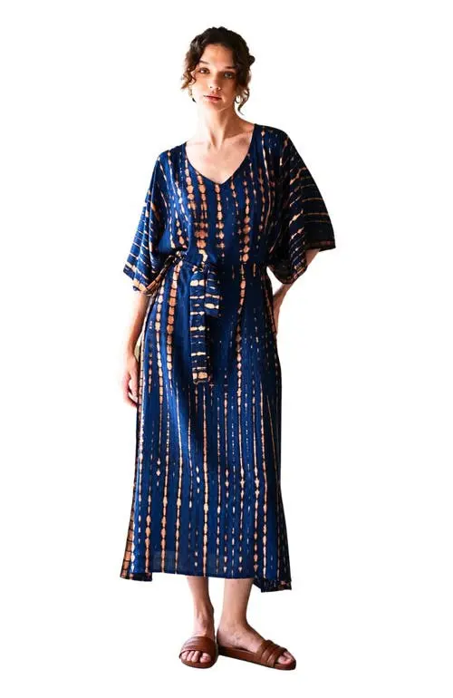 Pink Haley Natalie Kaftan Dress - Ocean Blue