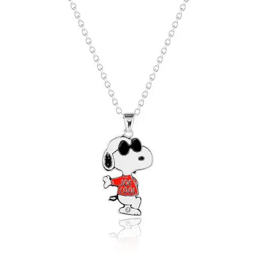 PEANUTS Snoopy Joe Cool Pendant Necklace - Silver, White