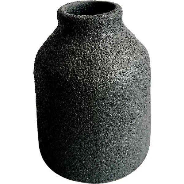 GINA DESANTIS CERAMICS Small Bottle Crater Vase - Black