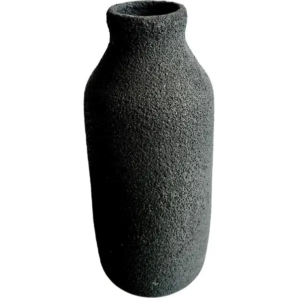 GINA DESANTIS CERAMICS Tall Bottle Crater Vase - Black