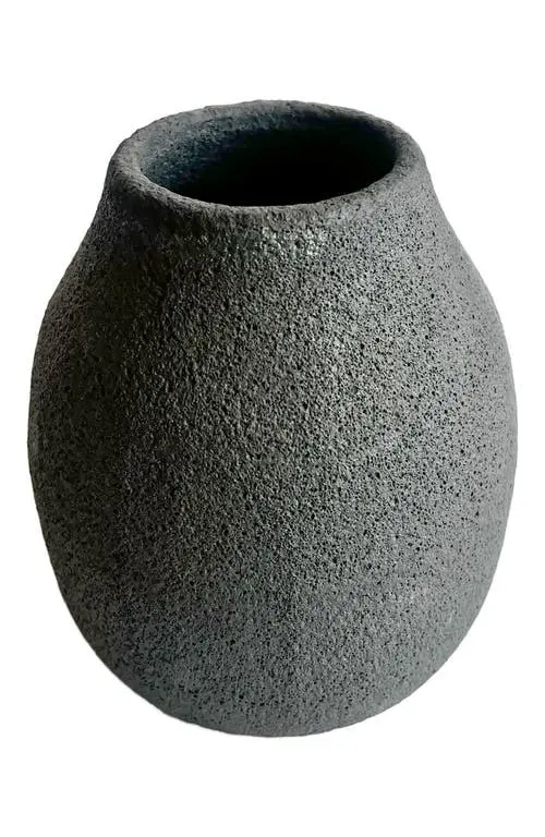 GINA DESANTIS CERAMICS Round Crater Vase - Black