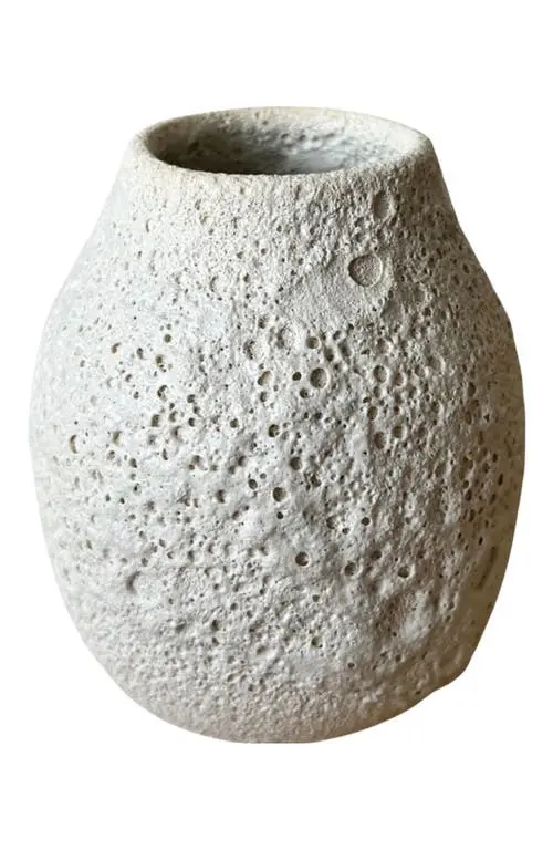 GINA DESANTIS CERAMICS Round Crater Vase - White