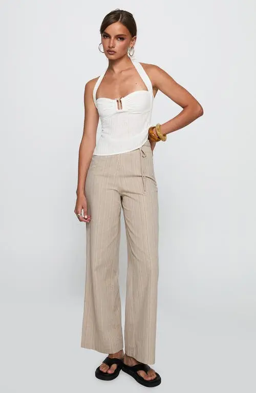 Princess Polly Rush Hours Tie Waist Flare Pants