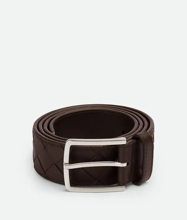 BOTTEGA  VENETA Bottega Veneta Intrecciato Leather Belt - Fondant