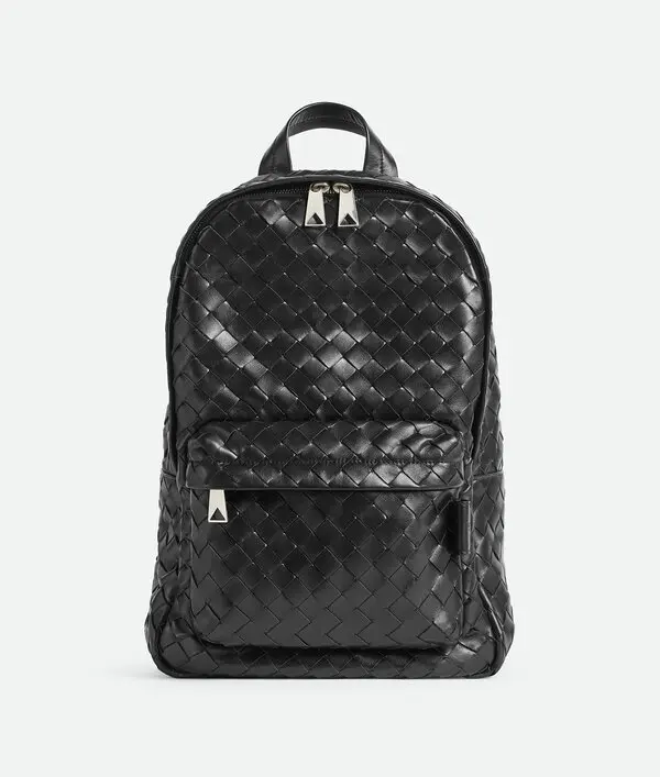 BOTTEGA  VENETA Intrecciato Leather Backpack - Black