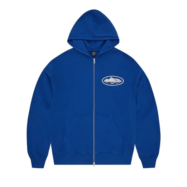 CORTEIZ Island Puff Print Zip Hoodie - Blue